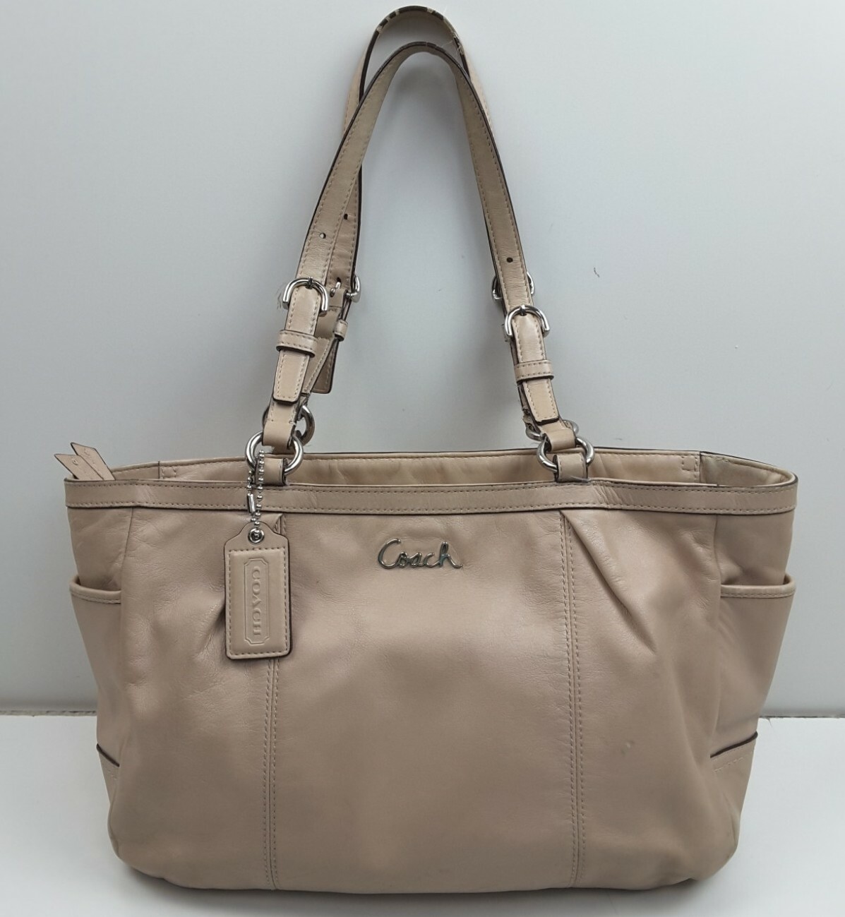 Coach F17721 Gallery Leather Shoulder Handbag Tote Purse Beige | eBay