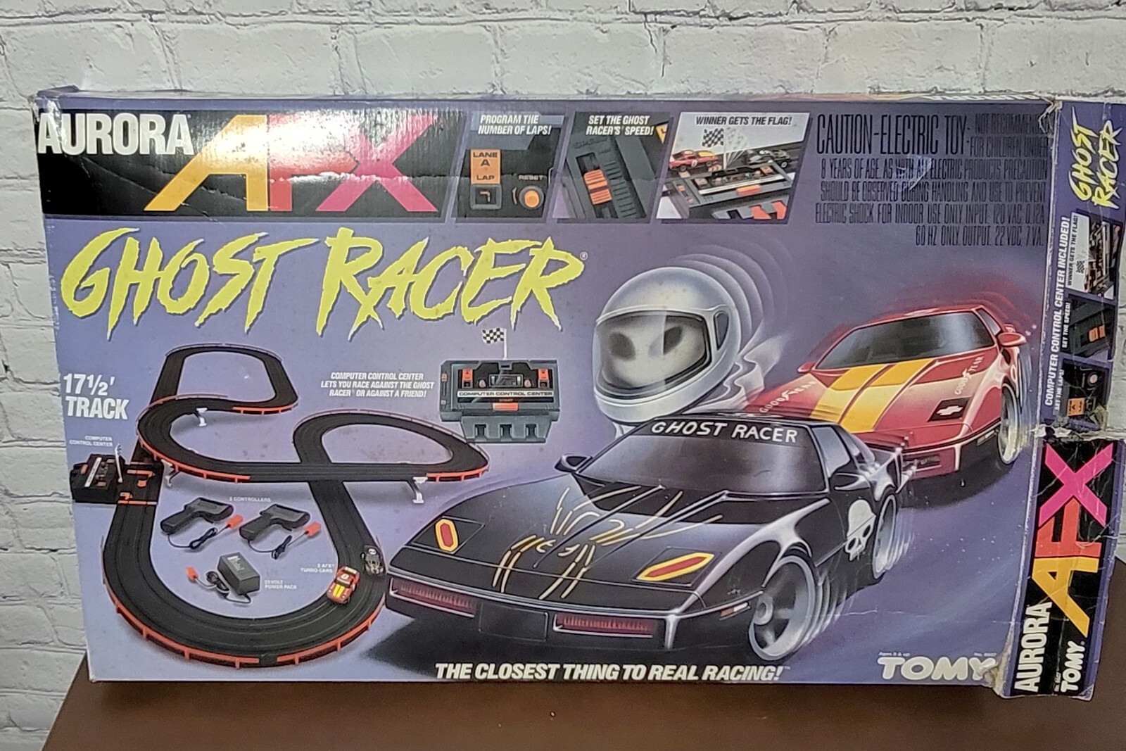 Vintage Tomy Aurora AFX Ghost Racer Slot Car Corvette Complete w/ 4 ...