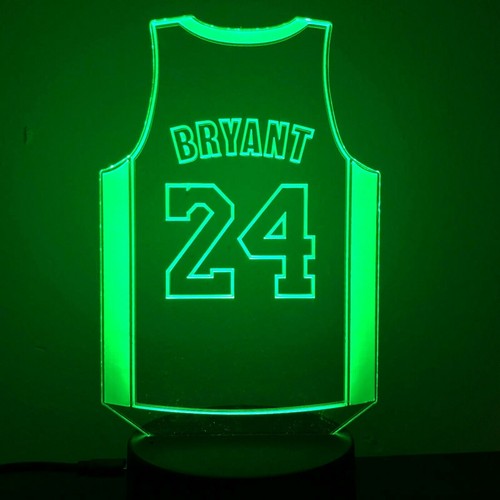 KOBE BRYANT 24 JERSEY LAKERS BBALL 3D Acrylic LED 7 Colour Night Light ...