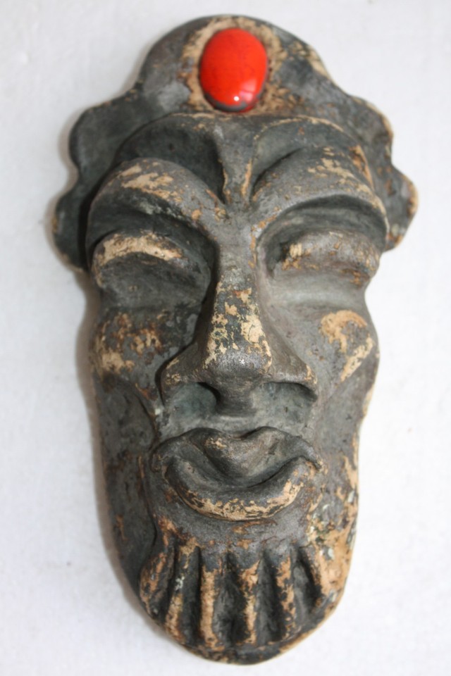 Old Vintage Hand Carved Decorative Wooden Mask Wood Art Home Decor ...