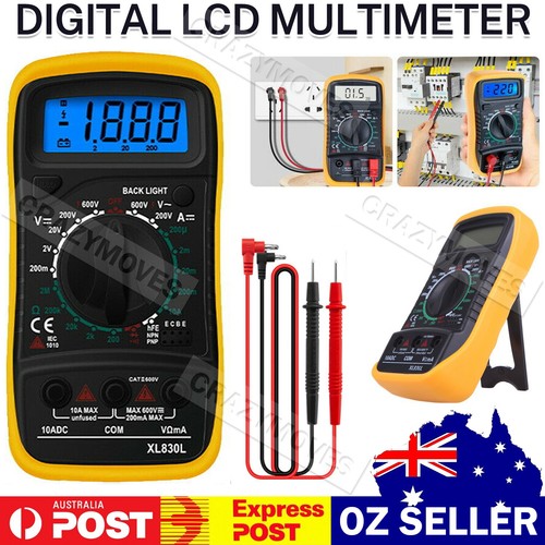 Electrical LCD Digital Multimeter Ohmmeter Multi OHM Tester AC DC ...
