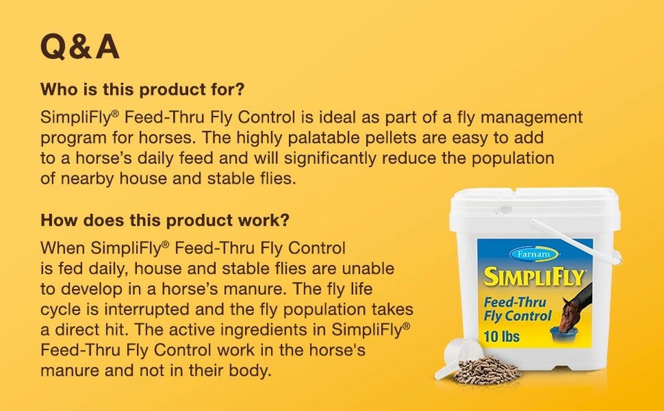 Farnam SimpliFly Feed Through Fly Control for Horses, Breaks the Fly ...