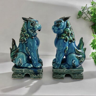 Glazed Porcelain Fanged Dogs | eBay