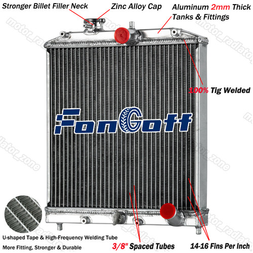 4ROW Radiator Aluminum Fits 1992-2000 HONDA CIVIC D15 D16 EJ EK DEL SOL ...