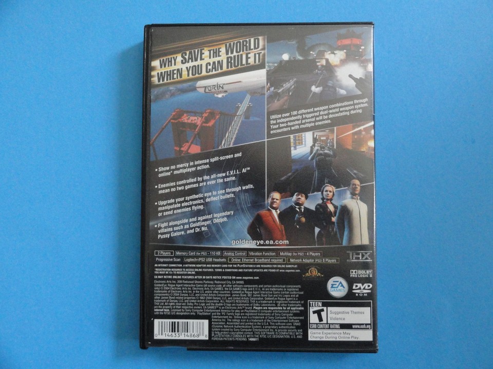 PS2 GOLDENEYE ROGUE AGENT - ORIGINAL COVER ART IN BLOCKBUSTER GAME CASE ...
