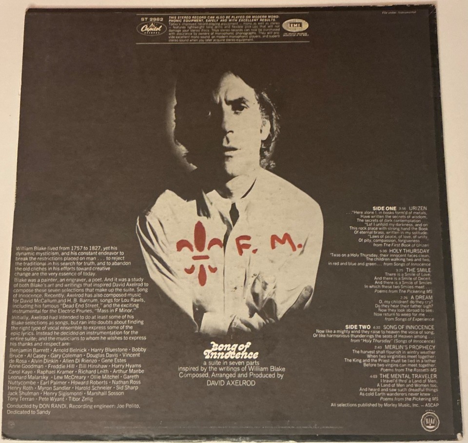 David Axelrod Song Of Innocence VG- OG 1st LP Lil Wayne Sample Funk ...