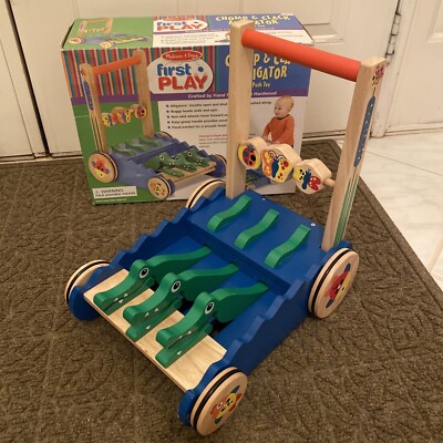 Melissa & Doug First Play Chomp Clack Alligator Push Walker Toy | eBay