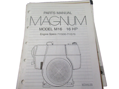 Kohler Engines Magnum M16 Parts Manual | eBay