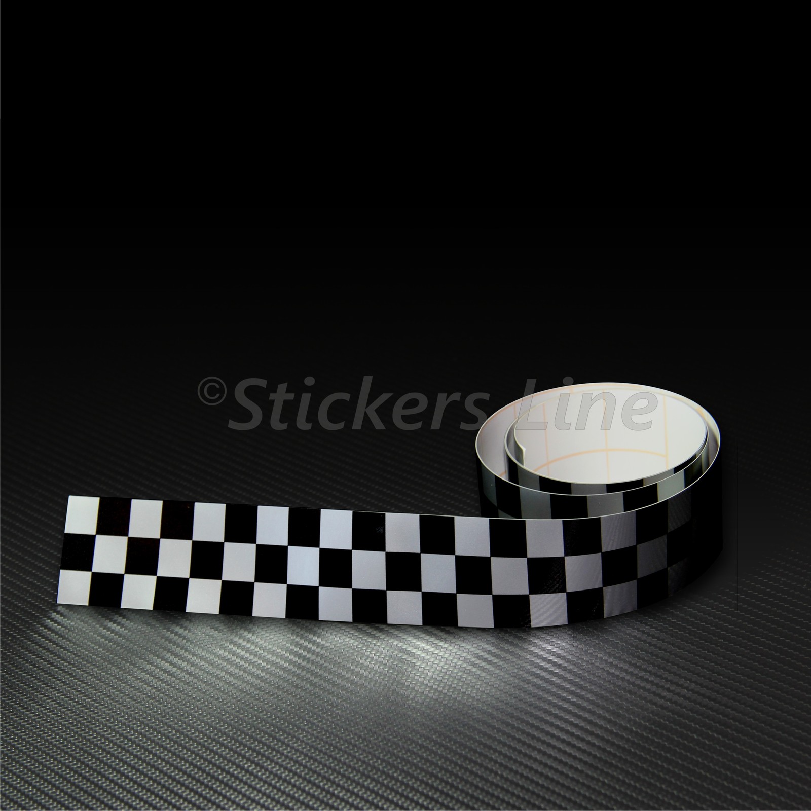 Fascia adesiva striscia a Scacchi NERO + GRIGIO ARGENTO cm 115 X 12 ...
