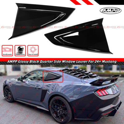 For 2024-26 Ford Mustang AMPP Gloss Black Quarter Panel Side Window ...
