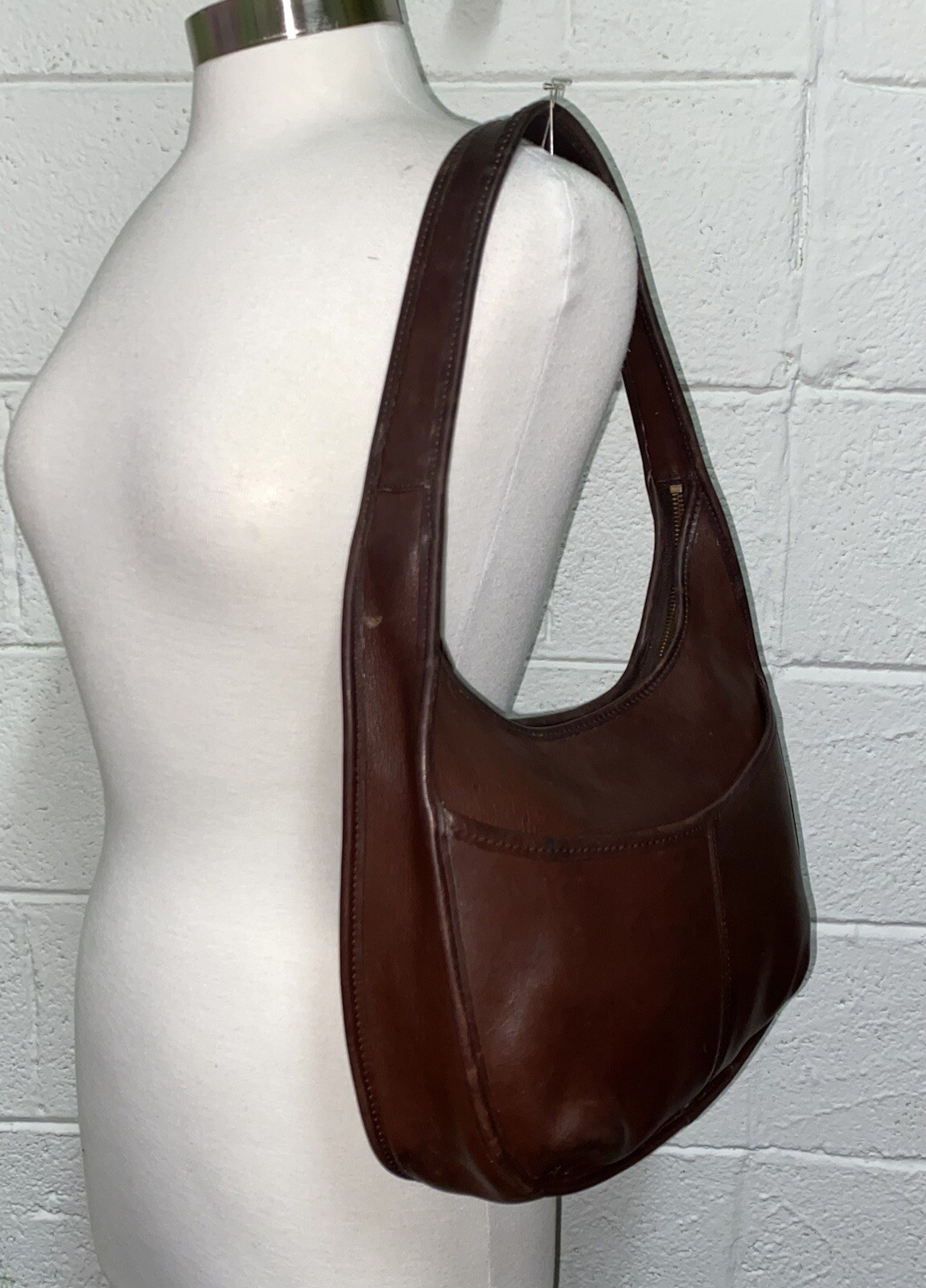 VINTAGE 90s COACH ERGO Dark Brown Leather Shoulder Hobo Purse Bag USA ...
