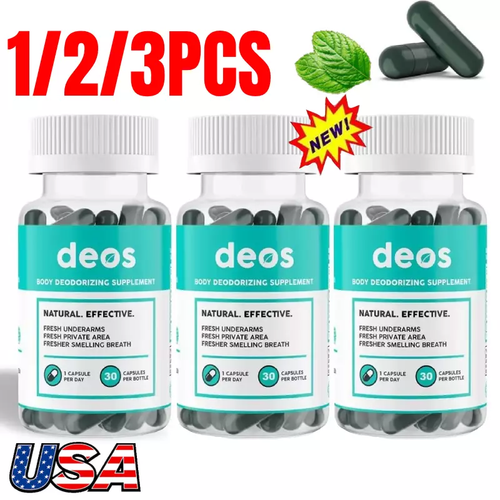 3X New DEOS Internal Deodorant Supplement – Full Body Deodorizer - (30 ...