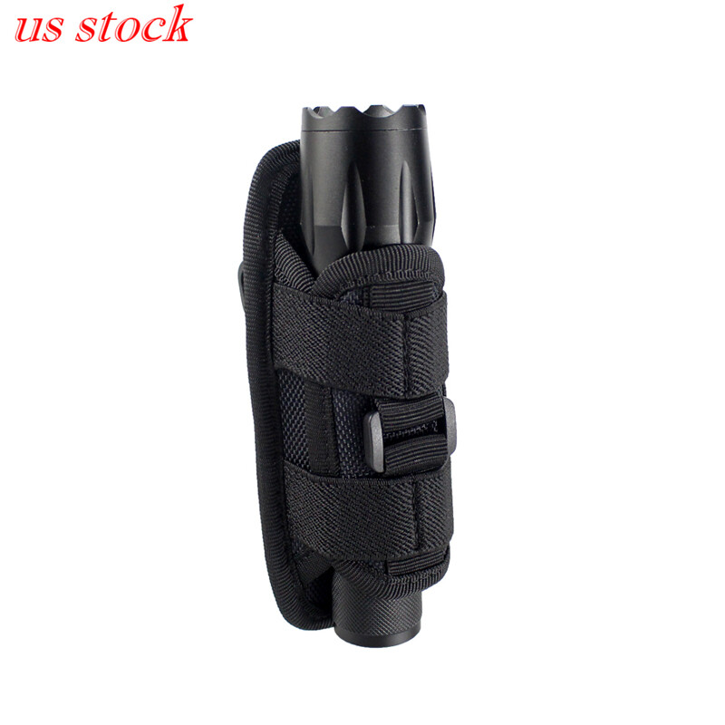 US Tactical Rotatable Heavy Duty Belt Flashlight Holster Torch Pouch ...