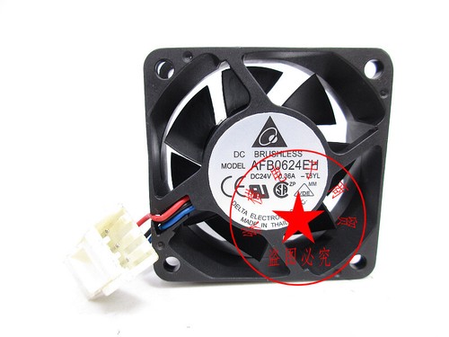 Delta AFB0624EH DC24V 0.36A 6CM 3-wire with original head axial cooling ...