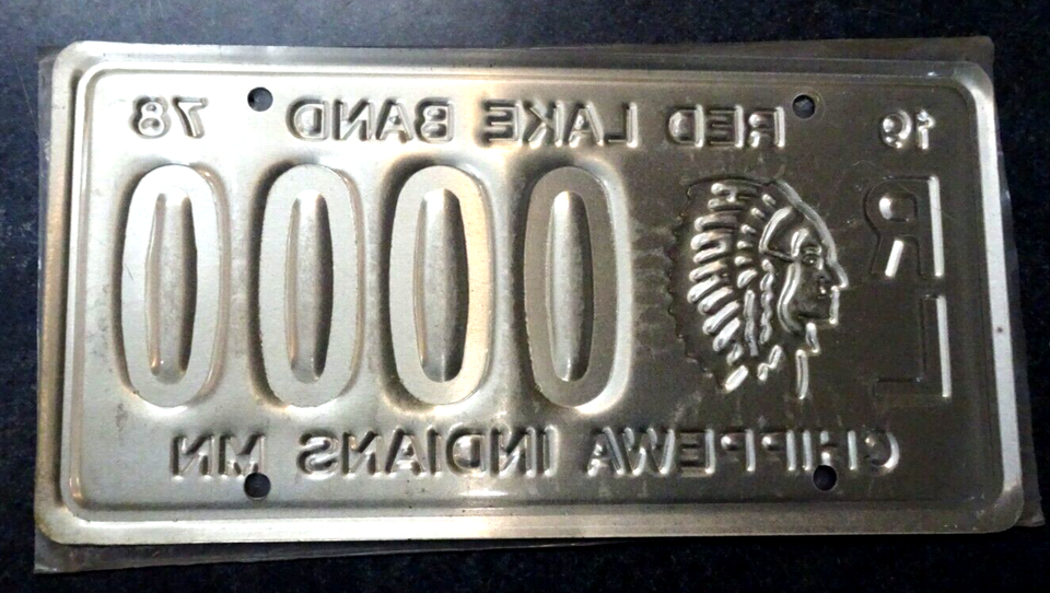 RARE 1978 Red Lake Band Chippewa Indians Minnesota License Plate Promo ...