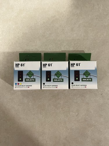 Focus Go Green Inkjets HP 61 Black and Tri Color Ink Cartridges x3 Non ...