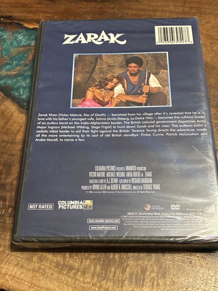 Zarak [New DVD] Sealed Anita Ekberg Victor Mature Michael Wilding ...