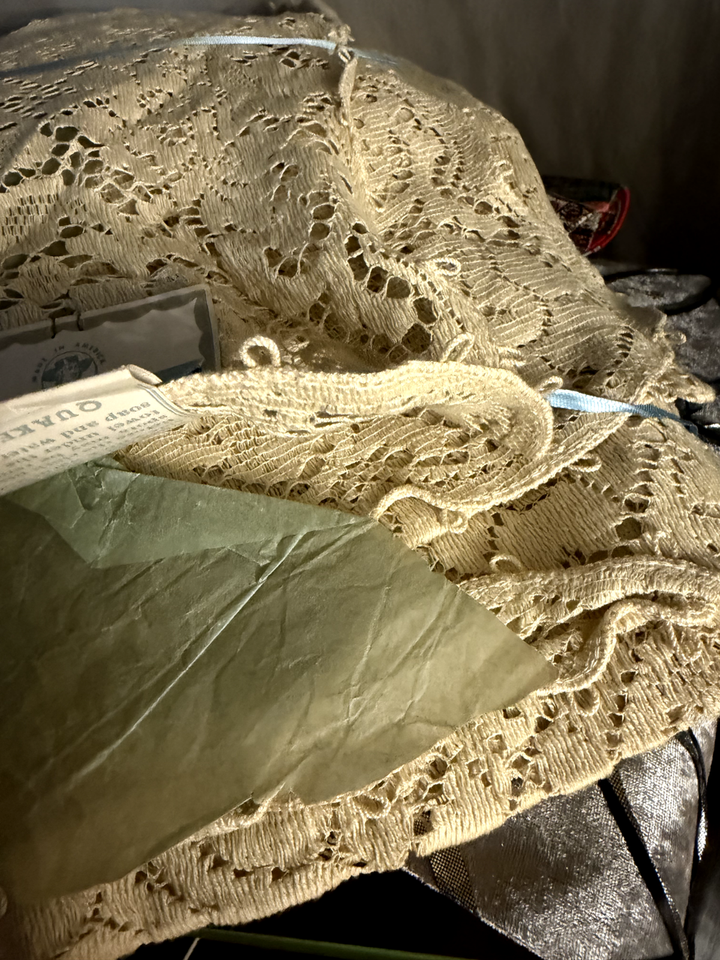 Vintage Quaker Lace Linen Tablecloth w/ Original Tag – Unused – Ivory ...