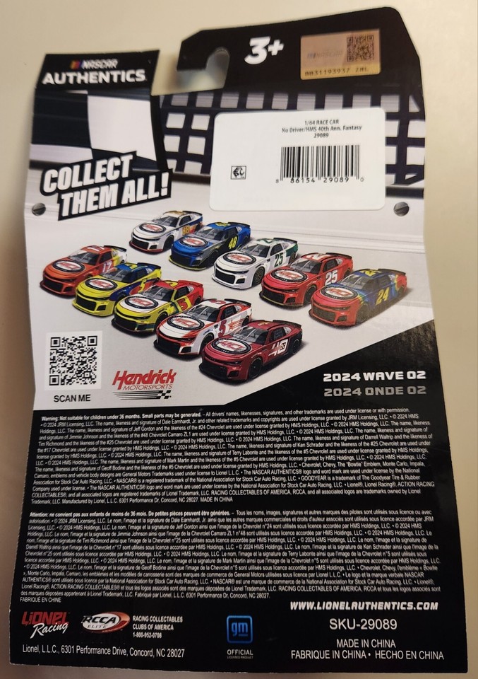 2024 NASCAR Authentics Wave 2 Hendricks Motorsports CHASE car Liquid ...