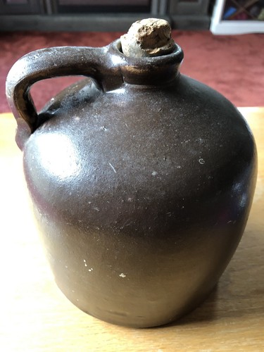 Antique Dark Brown Stoneware 1/2 Gallon Whiskey Jug | eBay