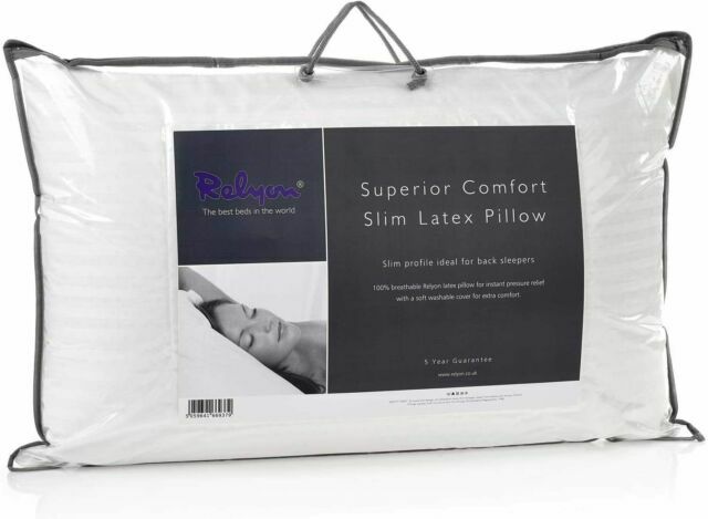 Relyon Superior Comfort Slim Latex Pillow - White for sale online | eBay UK