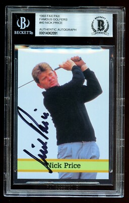 Nick Price #40 signed autograph auto 1993 FAX PAX Famous Golfers Card ...