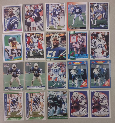 20 Card Lot of CHIP BANKS NFL Colts A must have for any Collector! FREE ...