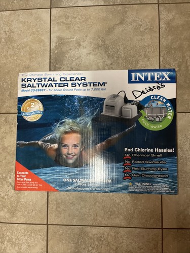 Intex Krystal Clear Saltwater System 7000-Gal Above Ground Pool CG ...