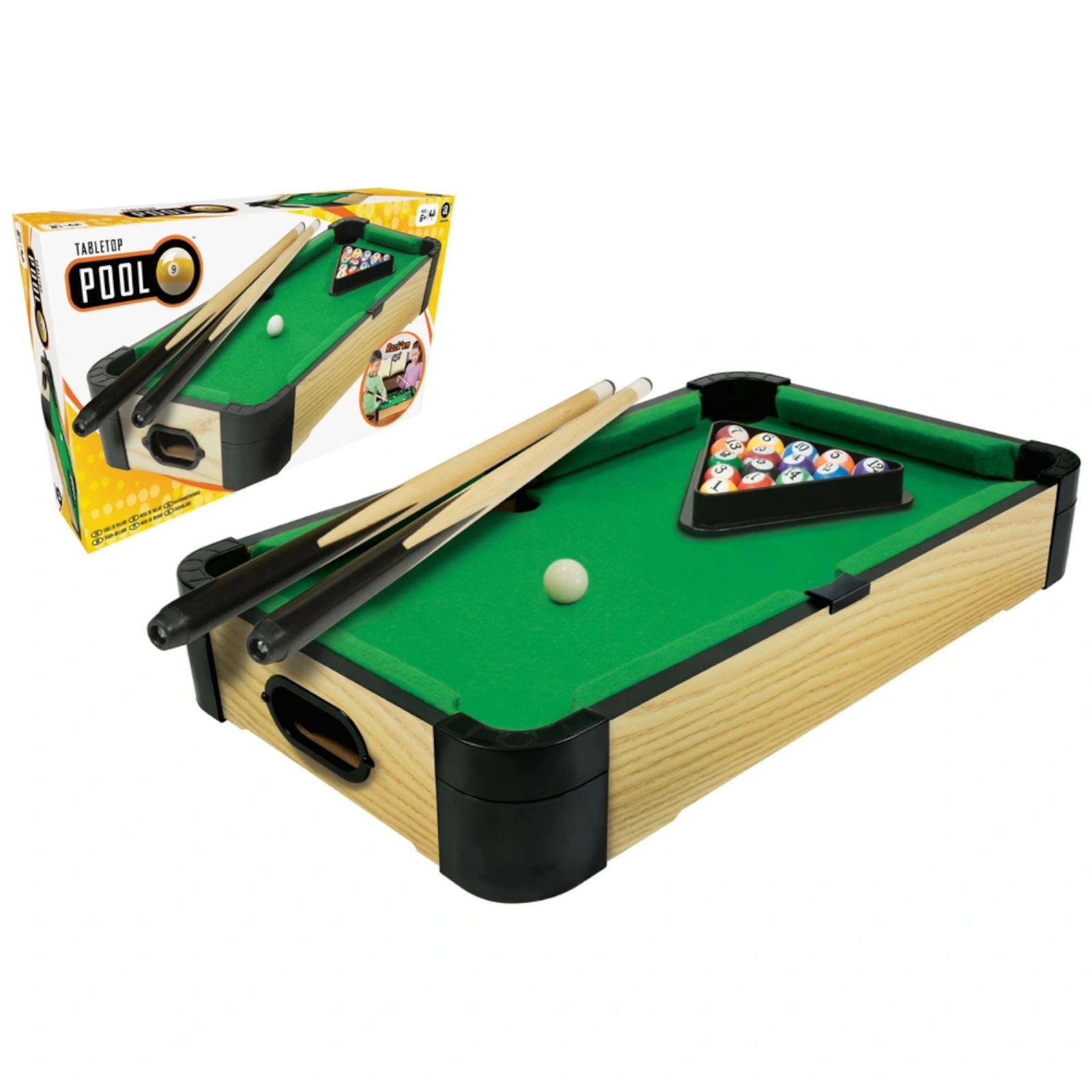 ASAB+Mini+Wooden+Table+Top+Pool+Play+Snooker+Game+Set+with+2+Mini+Cues ...