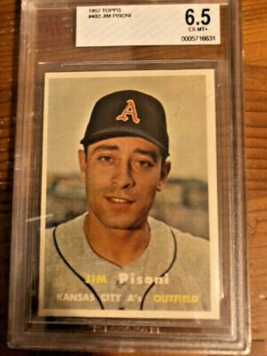 1957 Topps Baseball Card #402 Jim Pisoni BVG 6.5 | eBay
