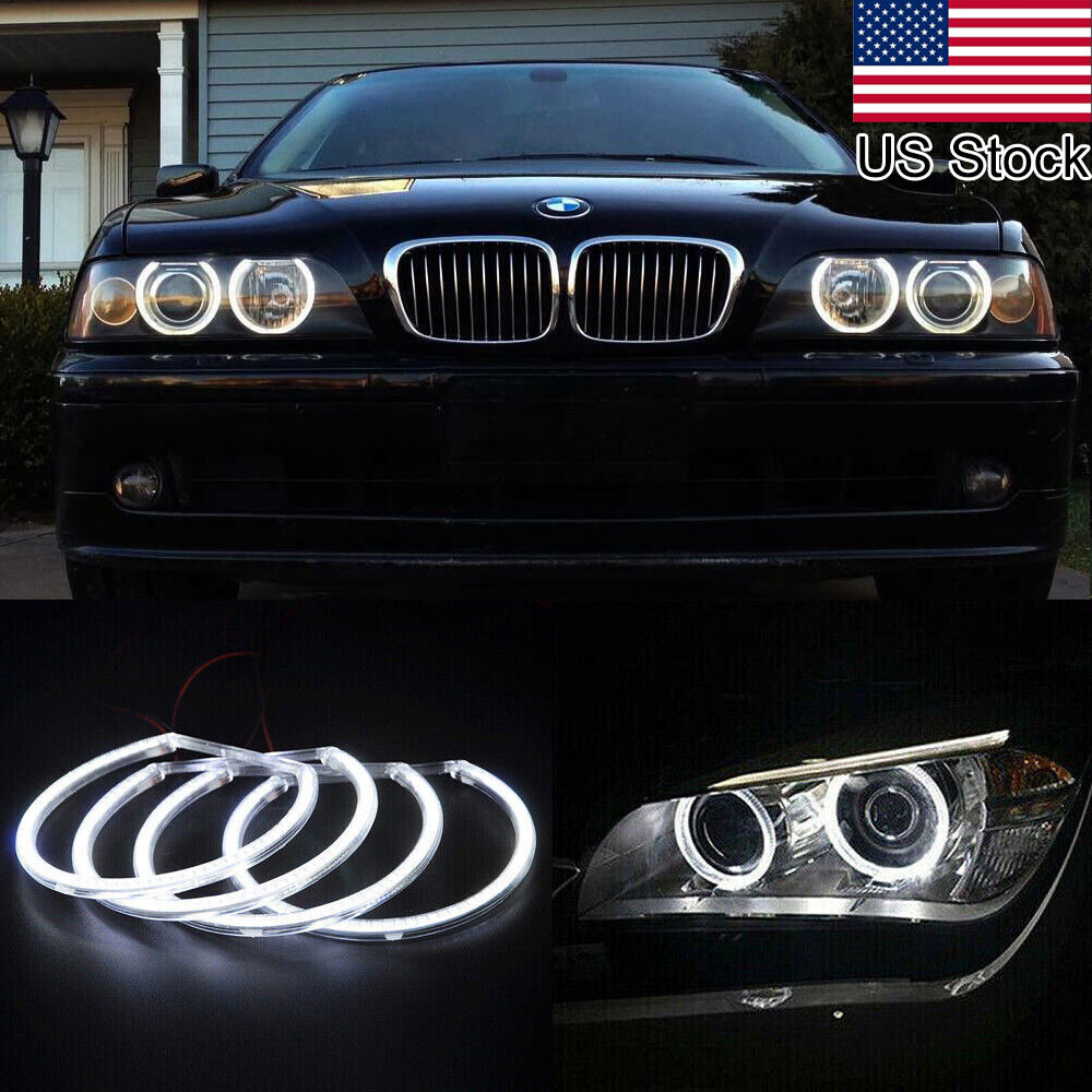 4pcs LED Xenon White Headlight Cotton Angel Eyes Halo Rings For BMW E36 ...
