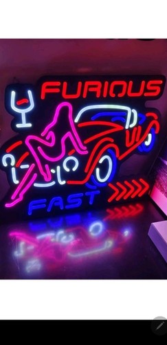 FAST & FURIOUS Neon Sign Light Home Bedroom Party Wall Decor 31cm x ...