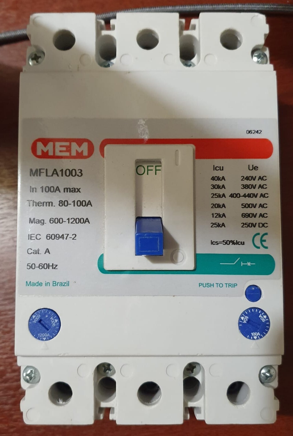 MEM Memshield 2 MGL1003 240V 100A MCCB 3-Pole Circuit Breaker for sale ...