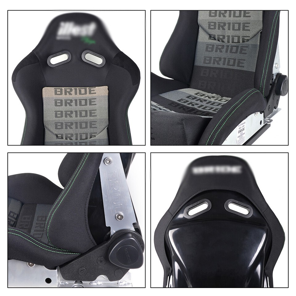 2X BRIDE Seats Low Max Racing Seats Black Adjustable Backrest w/ Slider ...