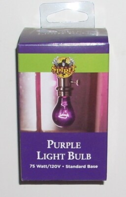 Spirit Halloween PURPLE Light Bulb 75 Watt 120V Indoor Outdoor Spooky ...