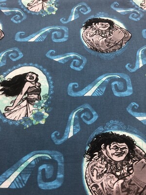 Moana and Maui Fat Quarter Fabric 18 x 21 inches 100% Cotton Disney | eBay
