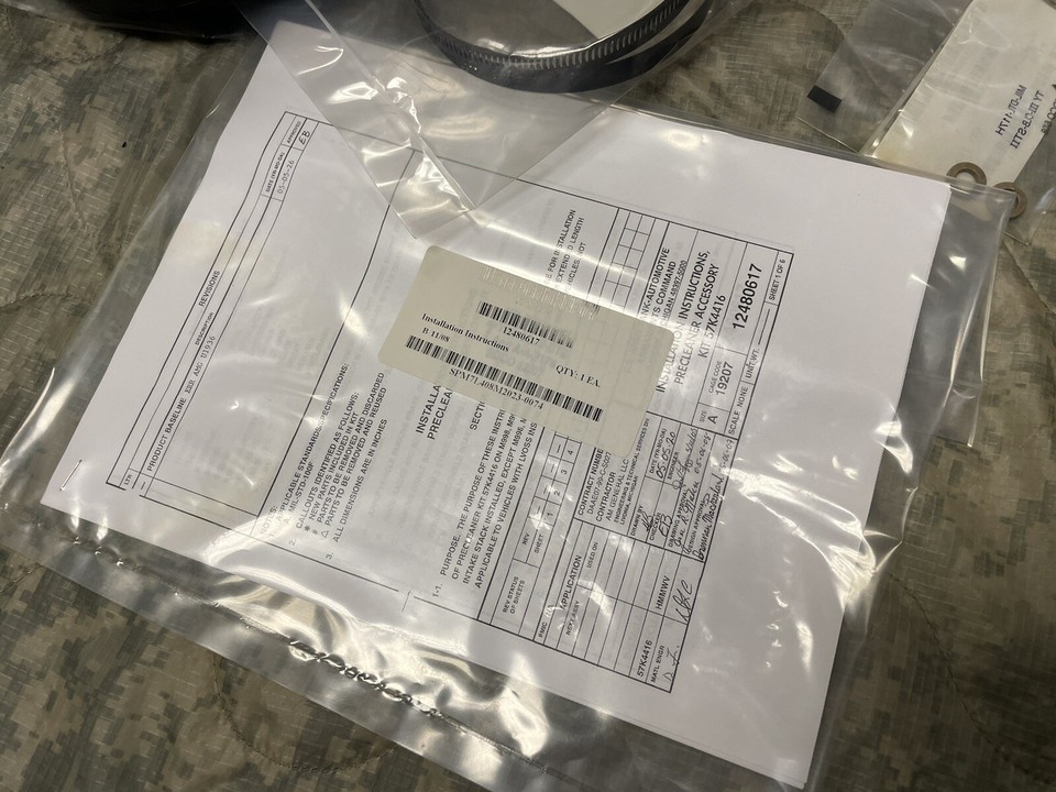 HMMWV H1 SY-KLONE 9001 AIR FILTER PRECLEANER SNORKEL Top Kit HUMVEE ...