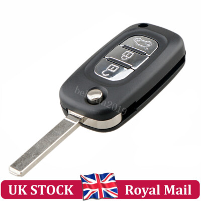 For Renault 3 Button Car Remote Flip Key Fob Case Shell Clio Kangoo ...