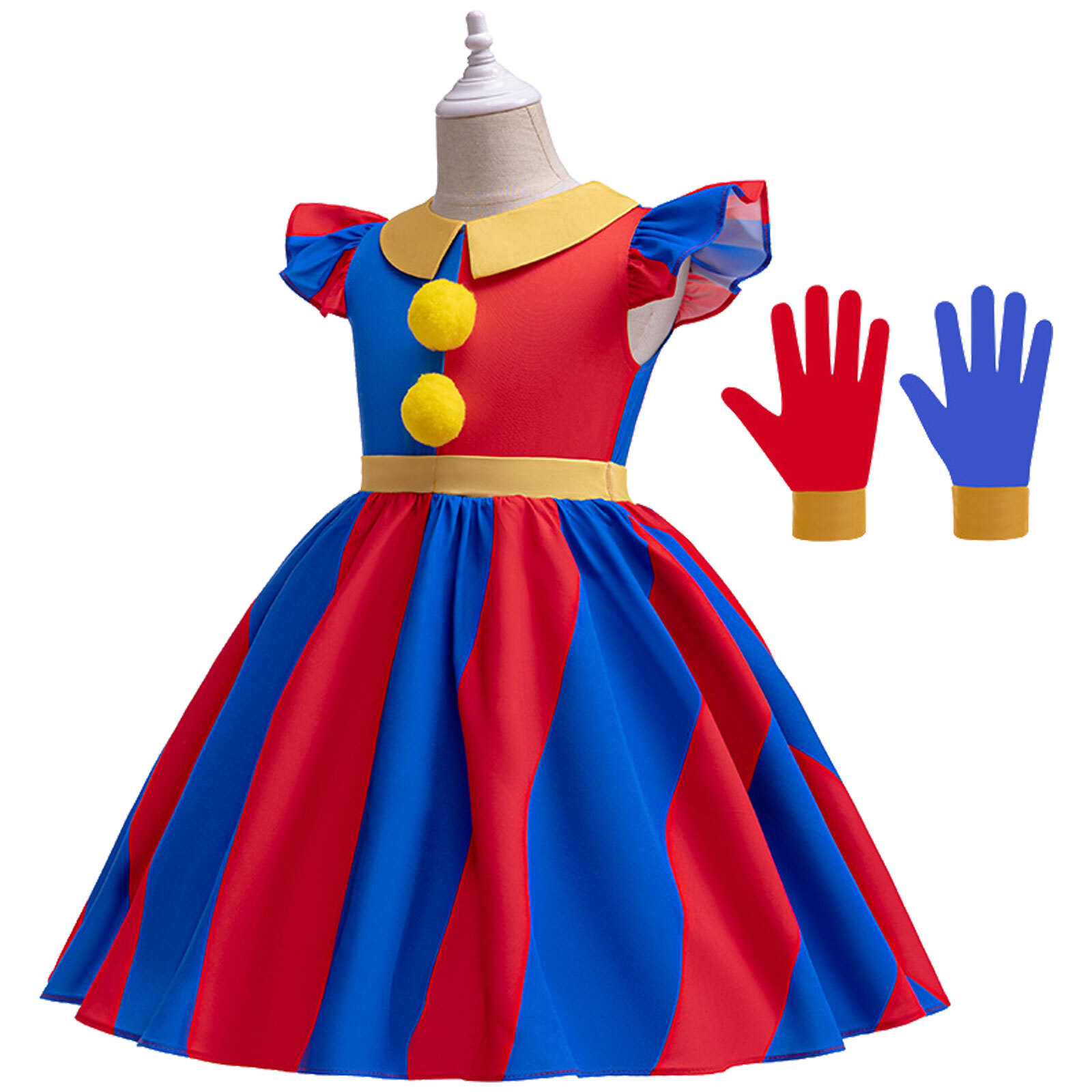Kids Girls The Amazing Digital Circus Pomni Costume Cosplay Dress ...