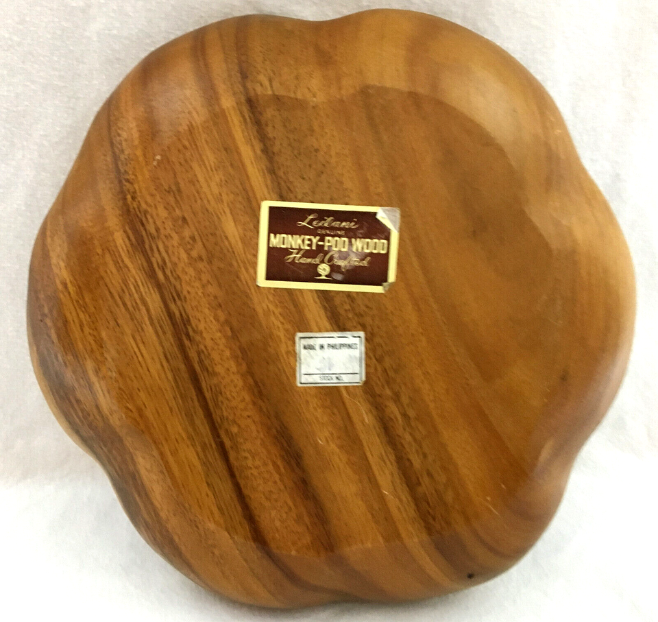Leilani Genuine Monkey Pod Wood Bowl Scalloped Edge Hand Crafted ...
