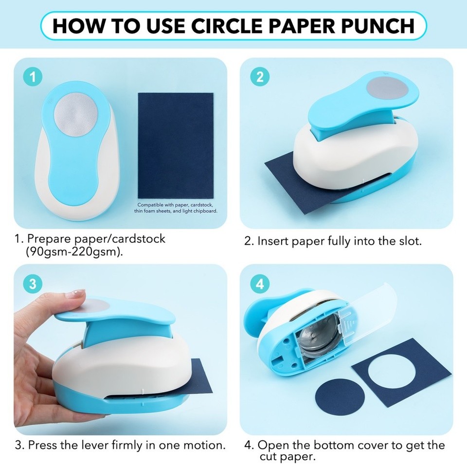 Circle Paper Punch Lever Action Craft Punches for Paper Crafting ...