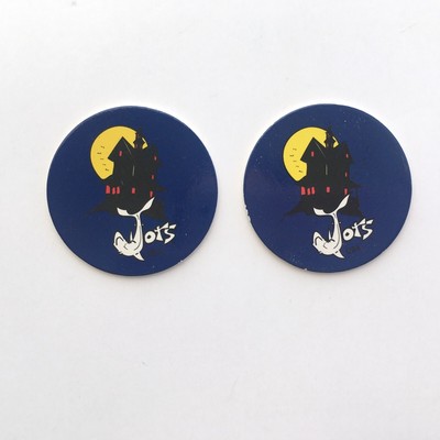 2x Jots Happy Halloween Haunted House Pogs Milk Caps Moon Blue Game ...