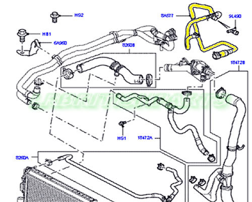 LAND ROVER COOLING HOSE TO WATER RANGE ROVER SPORT 05-09 LR3 LR006158 ...