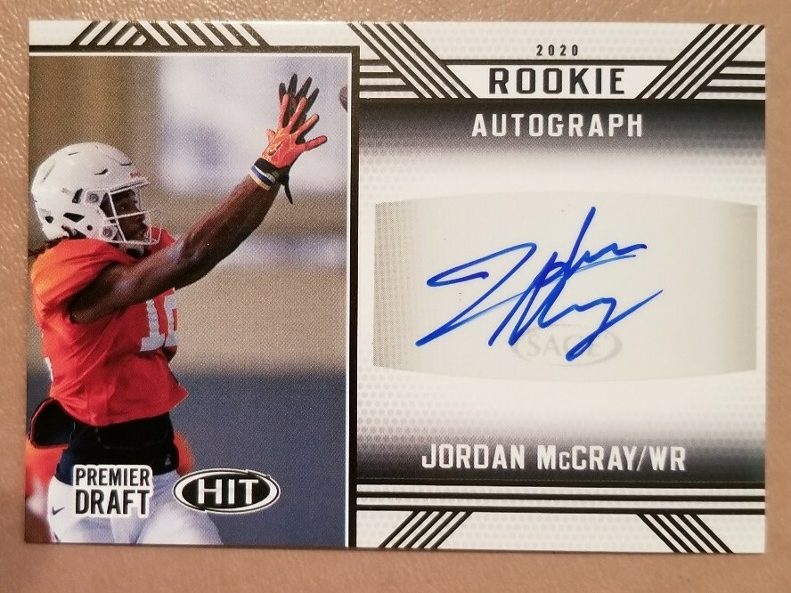 Jordan McCray RC 2020 Sage Hit Black Rookie Autograph Football Card | eBay