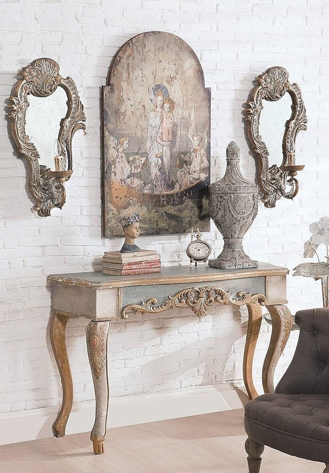 VIRGIN MARY & ANGELS RUSTIC, FARMHOUSE, TRADITIONAL DECORATIVE WOOD ...