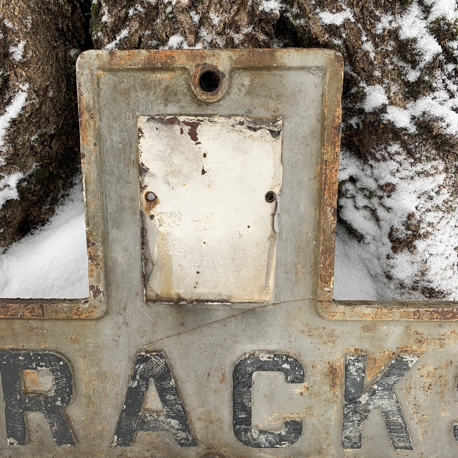 Antique Cast Iron Railroad Tracks Sign Louisville Kentucky Peerless | eBay