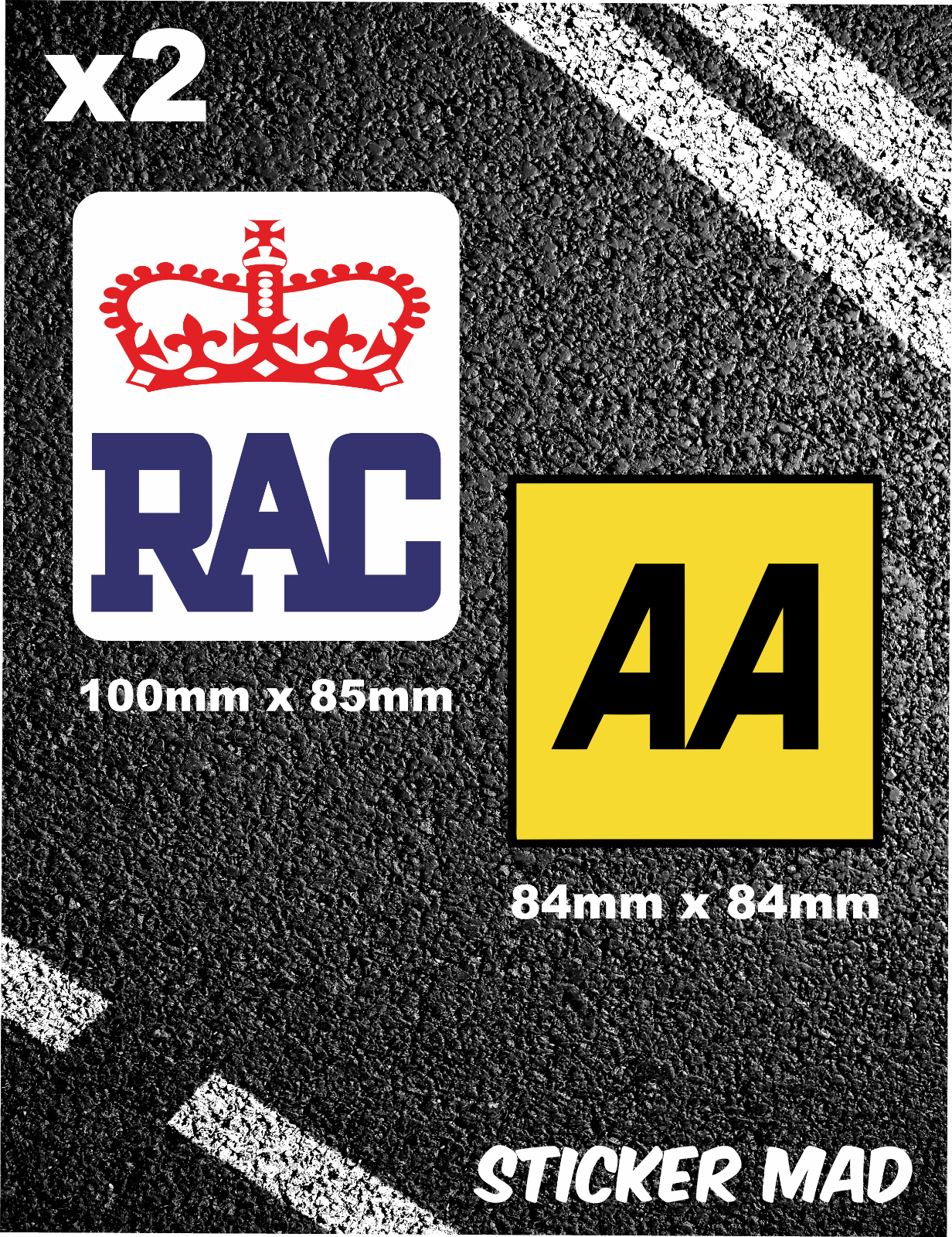 RAC Stickers + AA Stickers Garage Car Motorhome van breakdown services ...