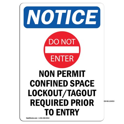 Non Permit Confined With Symbol OSHA Notice Sign Metal Plastic Decal | eBay