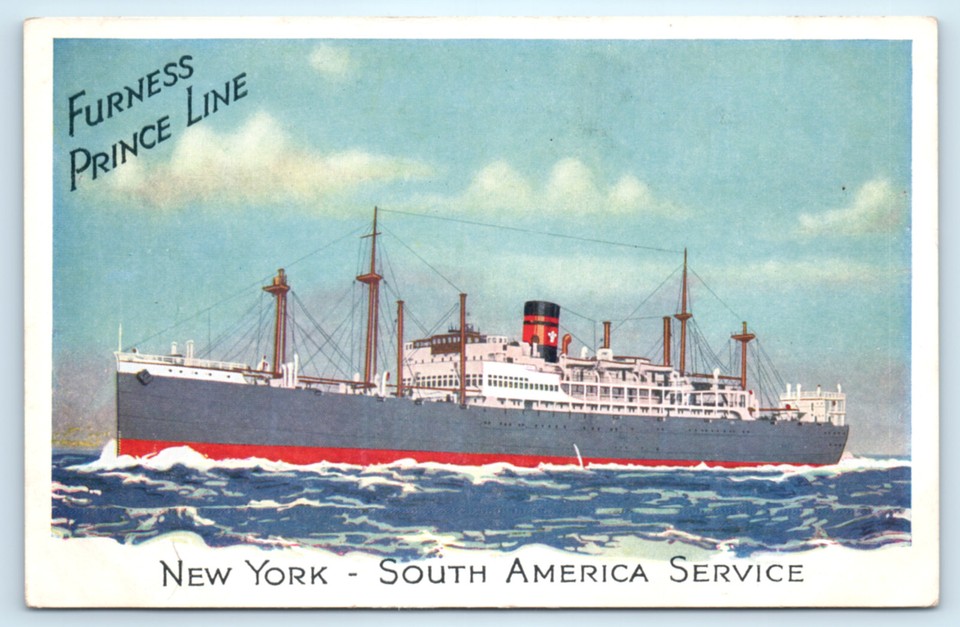 Steamship Prince Furness Prince Line Ocean Liner Ship Postcard | eBay