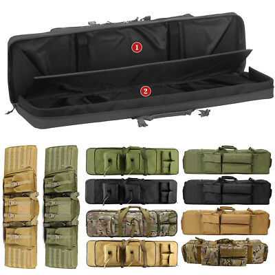 Tactical Rifle Bag Single or Double Case 37-52 Carbine Range Gun Padded ...